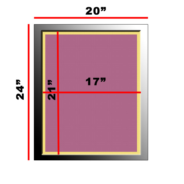 Atlas Screen Supply Company Aluminum Frame 20 X 24 W 200 Dyed Mesh atlas-screen-supply-company-aluminum-frame-20-x-24-w-200-dyed-mesh